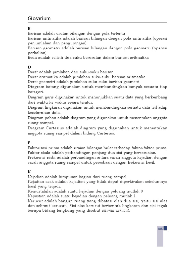 10 Matematika Kls 9 Glosarium | PDF | Metode & Bahan Ajar