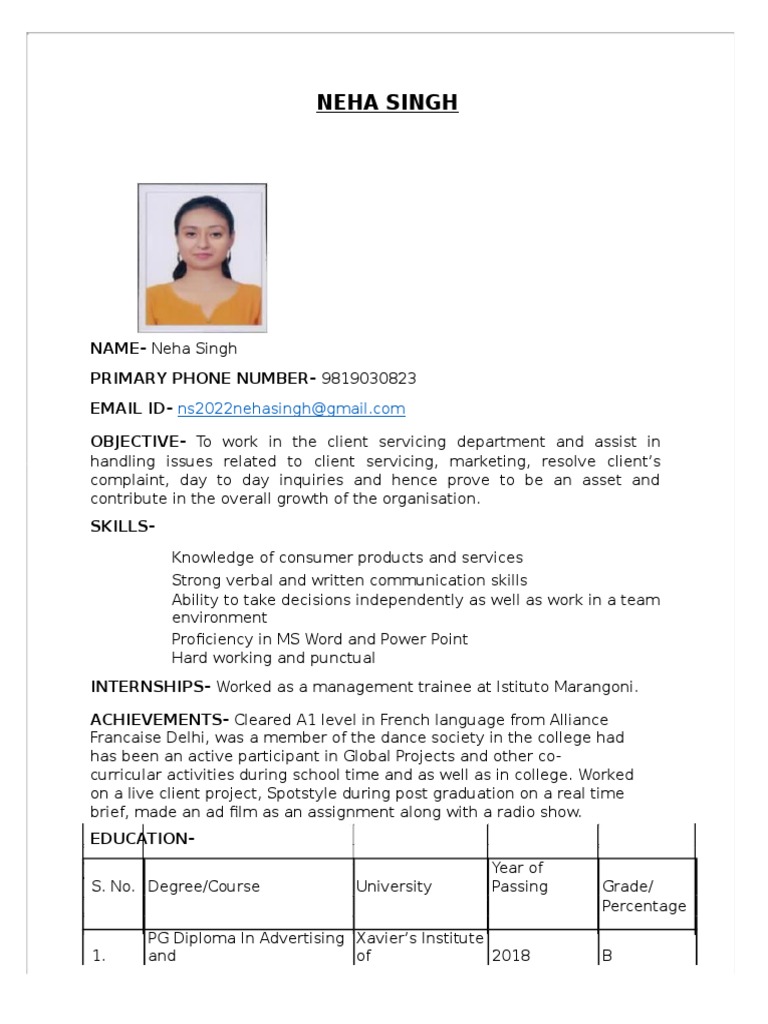 Resume Neha Singh | PDF