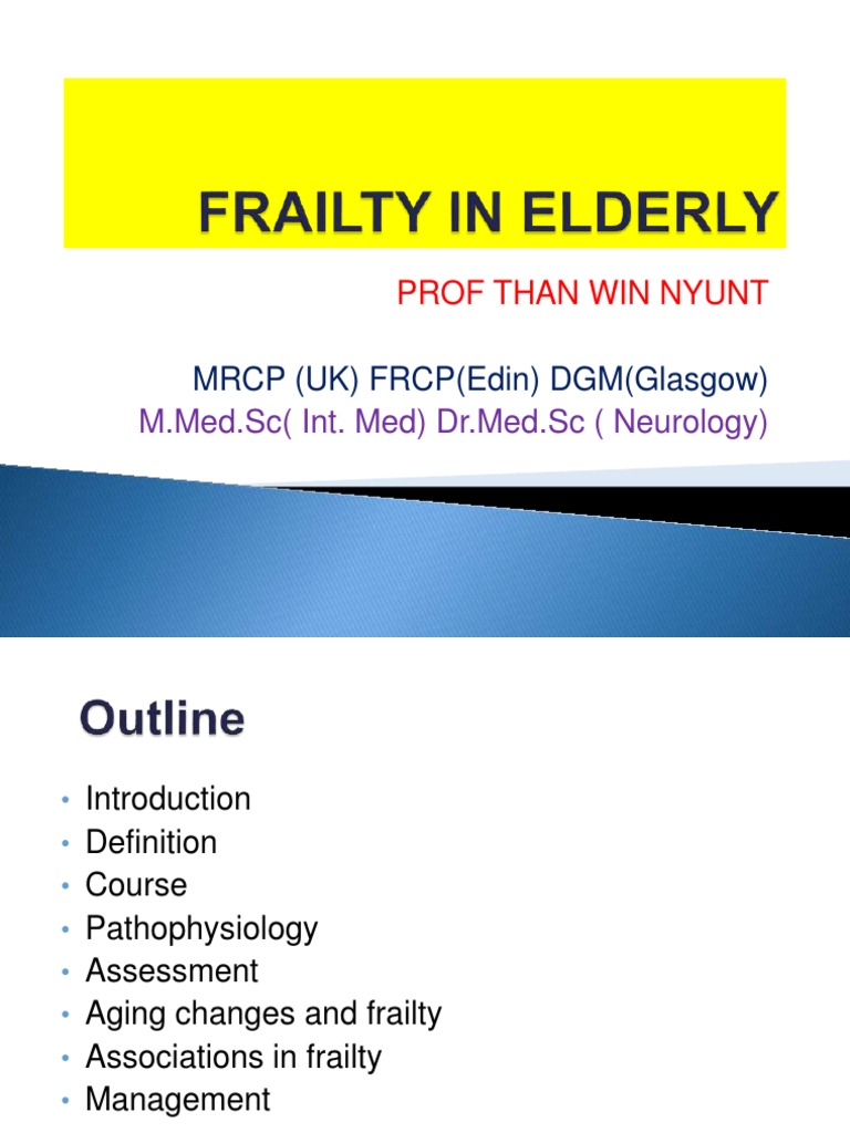 Frailty in The Elderly - Compressed PDF | PDF | Geriatrics | Medical ...