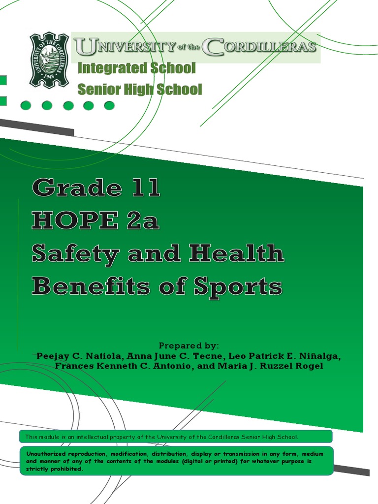 HOPE 2A MODULE 2 Safety and Health Benefits With Copyright Disclaimer ...