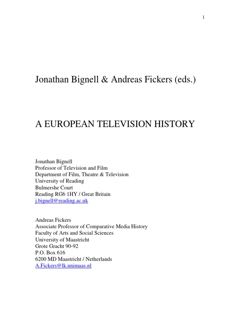 A European Television History | PDF | Globalization | News