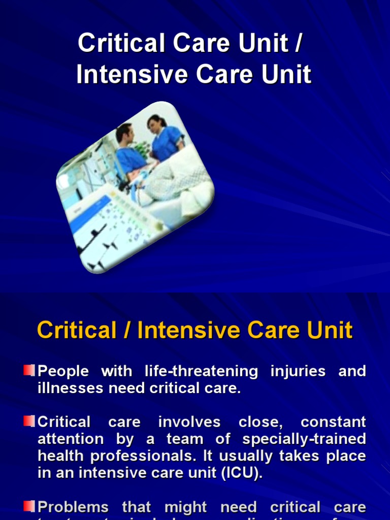 Critical Care Unit / Intensive Care Unit | PDF | Intensive Care ...