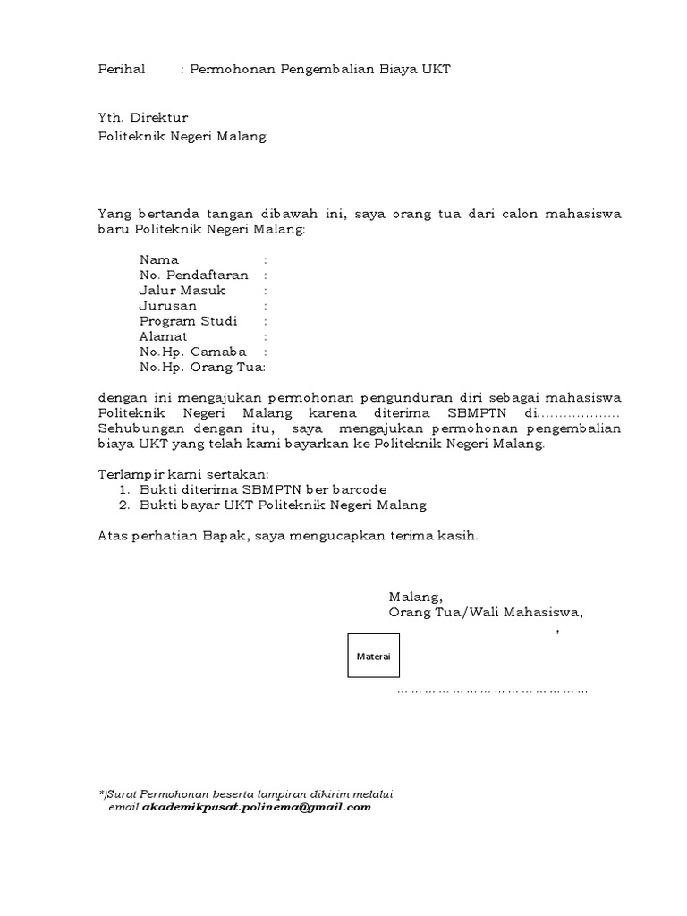 Permohonan-Pengembalian UKT PDF | PDF | Ilmu Sosial