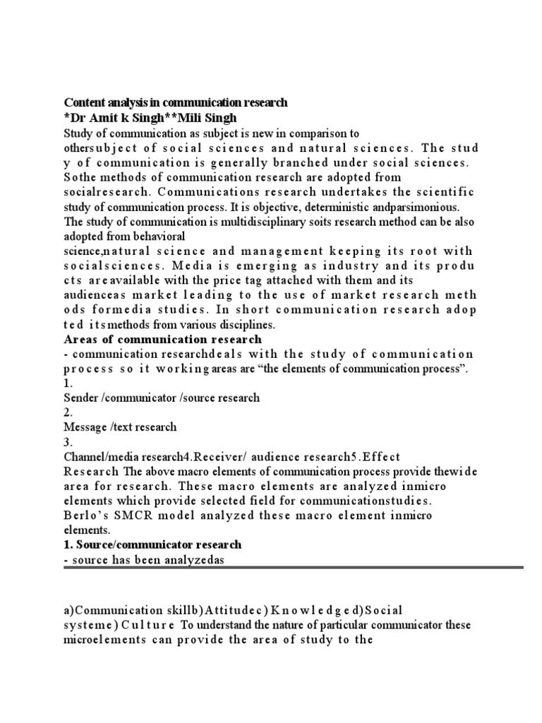 Content Analysis in Communication Research | PDF | Credibility ...