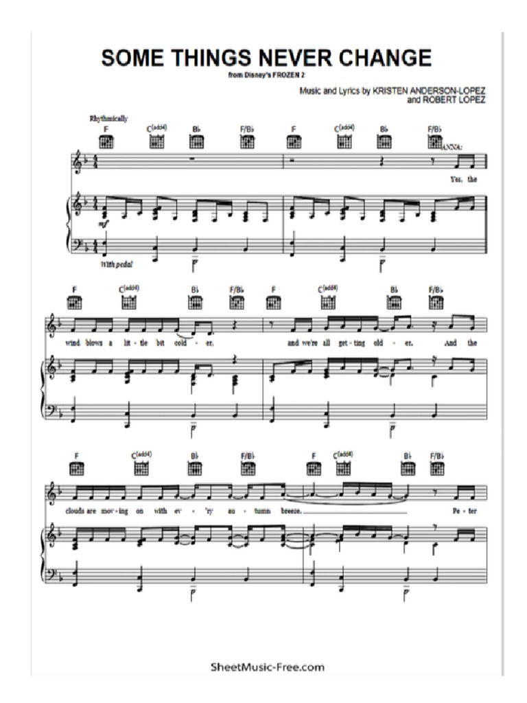 Some Things Never Change Sheet Music 16 Bar Cut | PDF