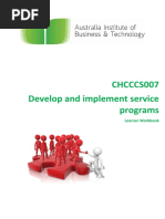 CHCCCS007 - Develop & Implement Service Programs - Student Learner Guide V2.0 | PDF | Learning ...