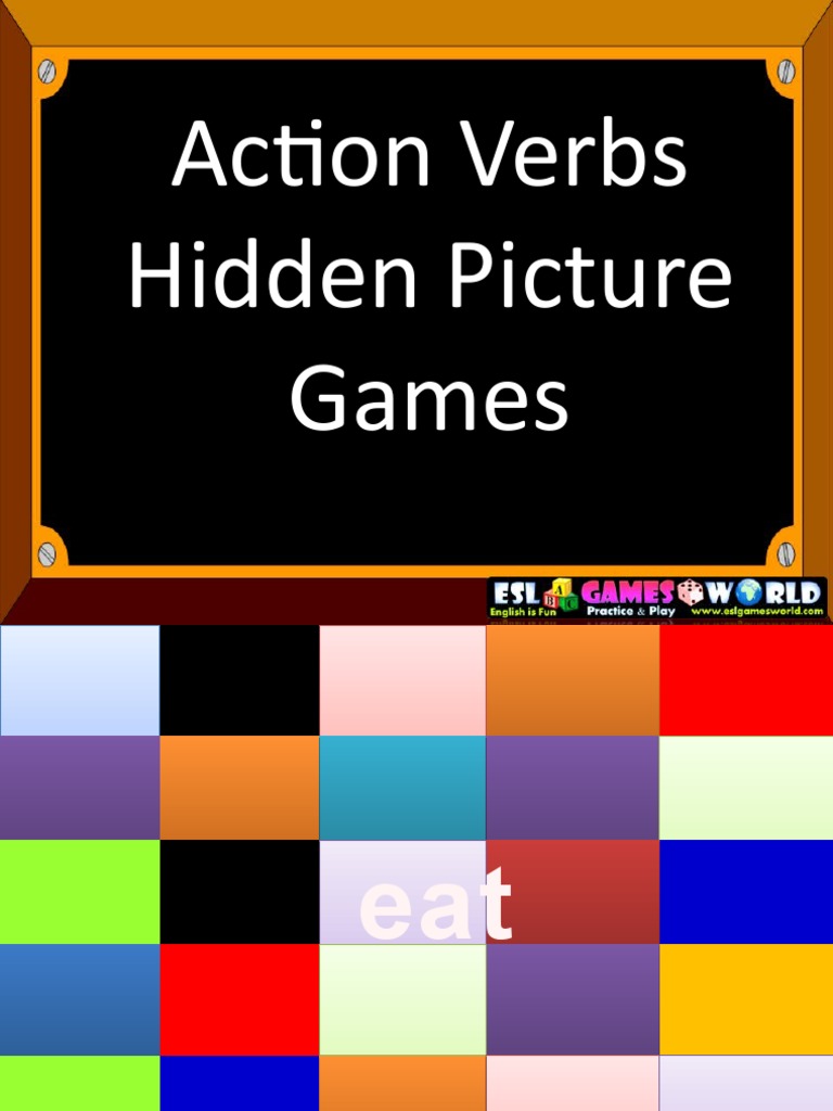Action Verbs Hidden Picture Games | PDF