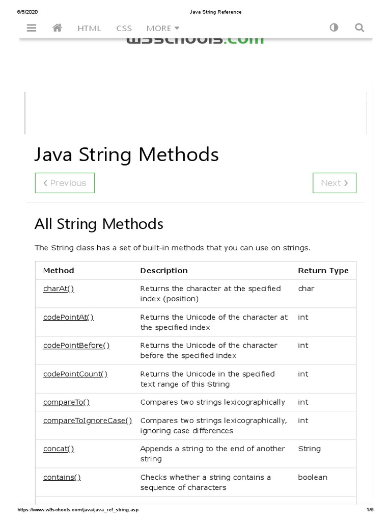 Java String Reference PDF | PDF