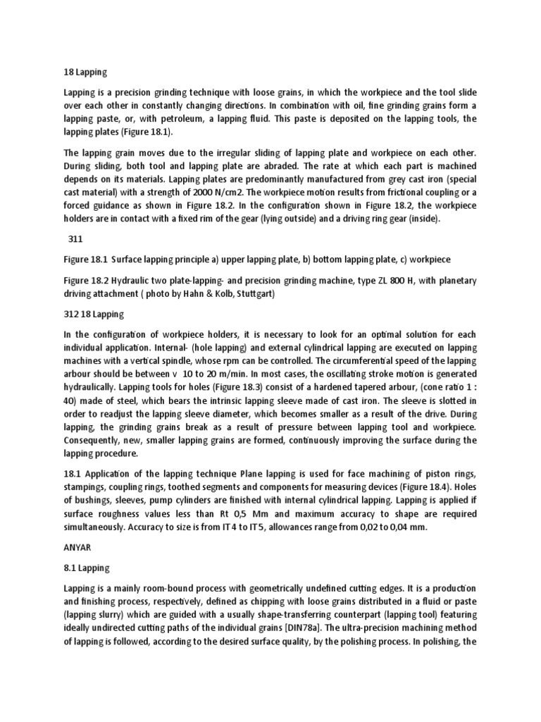 Precision Grinding Technique of Lapping and its Applications for ...