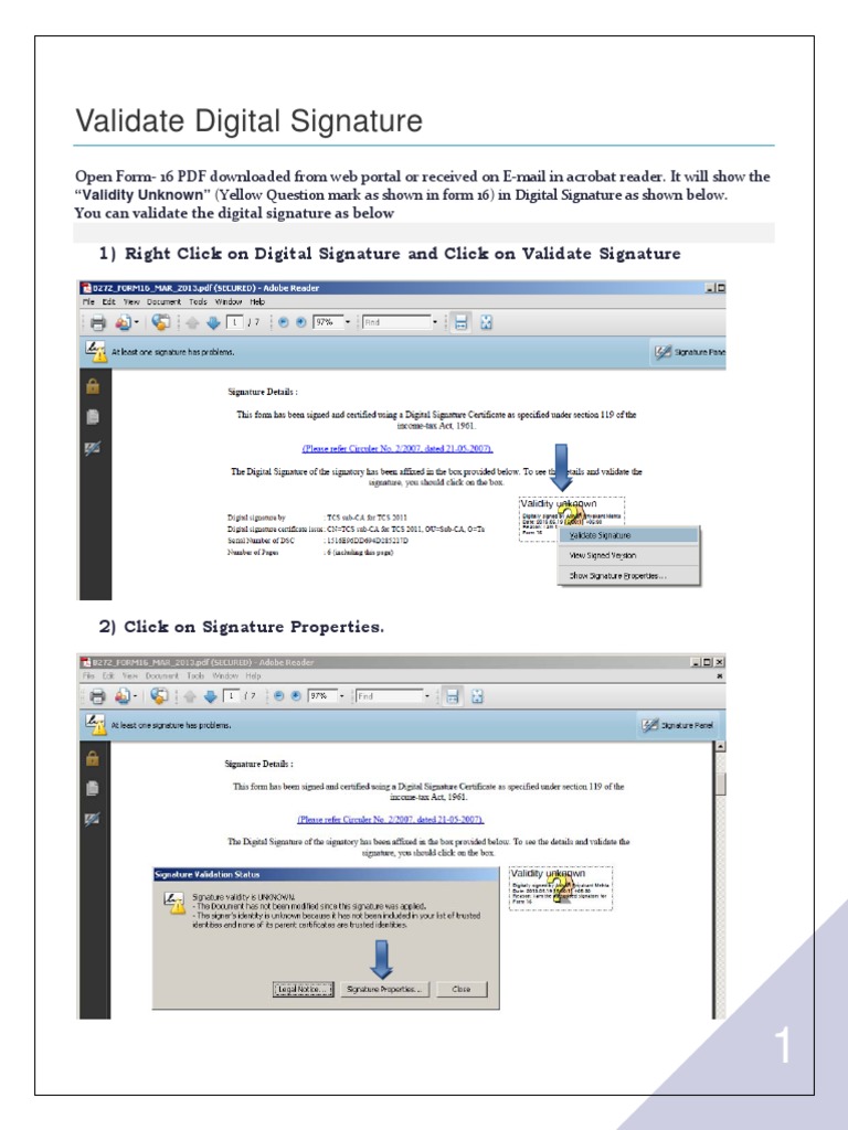 Validate Digital Signature | PDF