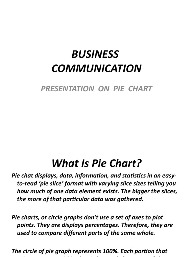 Business Communication: Presentation On Pie Chart | PDF | Pie Chart | Chart