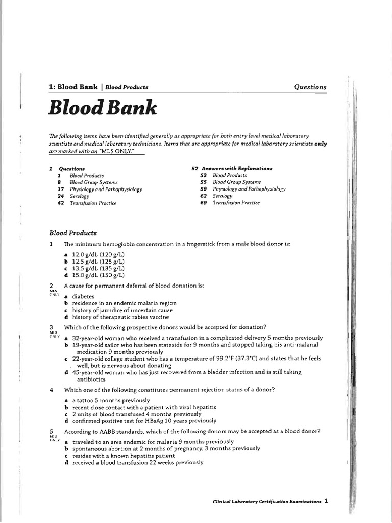 Blood Bank Boc PDF | PDF