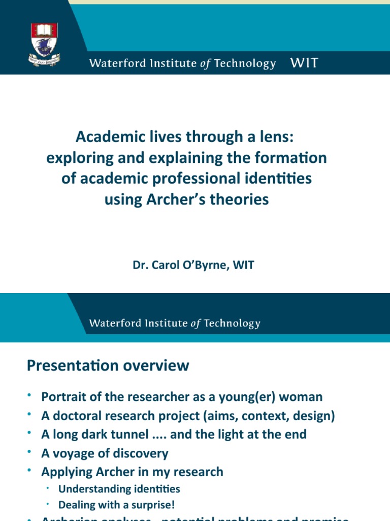 Academic Lives Through A Lens: Exploring and Explaining The Formation ...