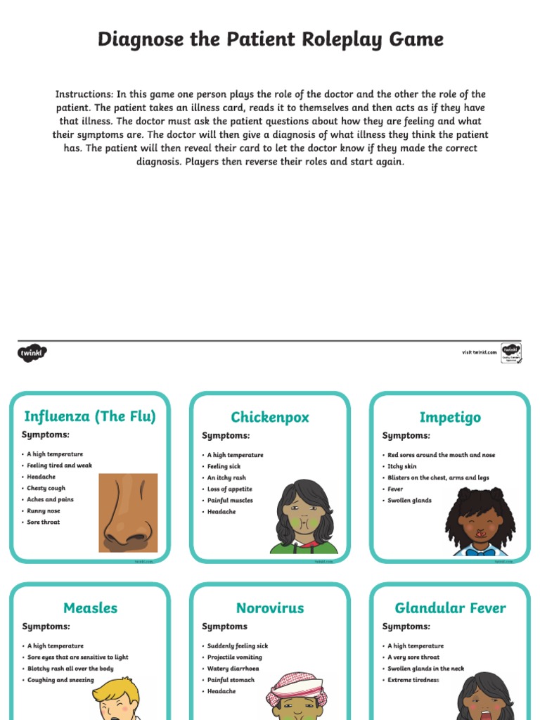Diagnose The Patient Role Play Game | PDF