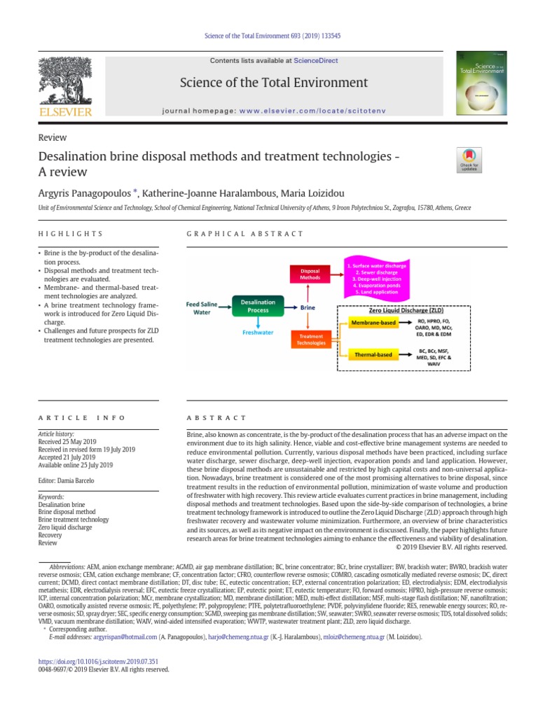 Science of The Total Environment: Argyris Panagopoulos, Katherine-Joanne Haralambous, Maria ...