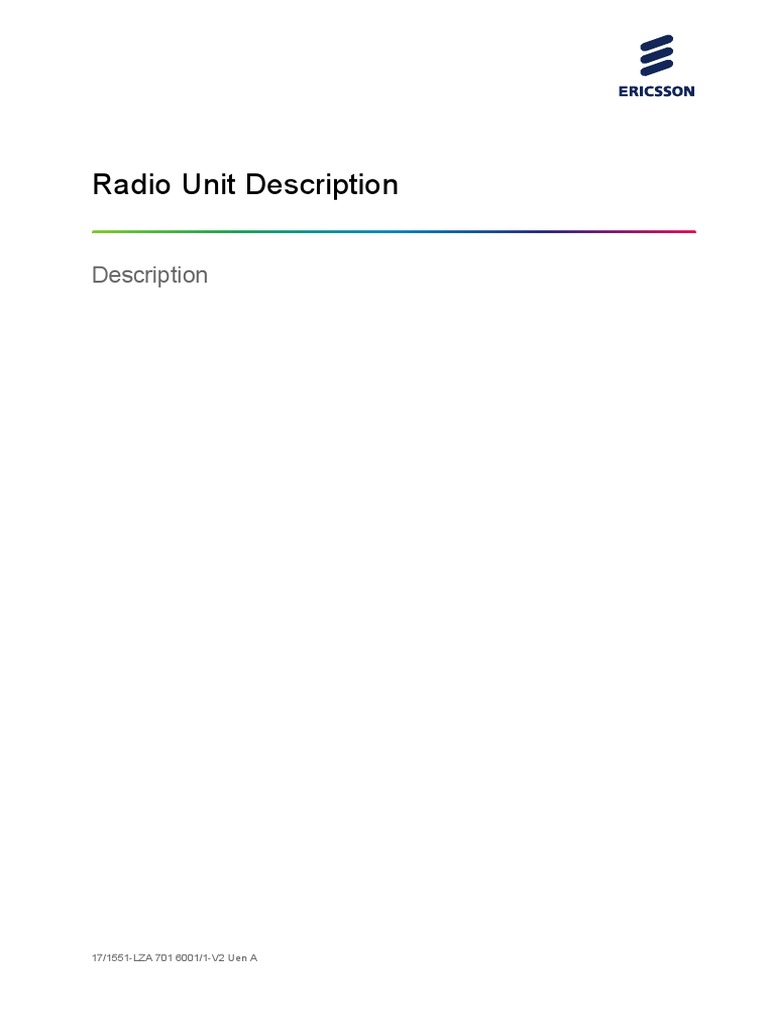 Radio Units Description ALL RRUs PDF | PDF | Amplifier | Information ...