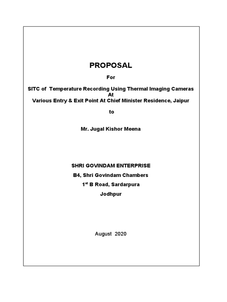 Proposal | PDF | Thermography | Infrared
