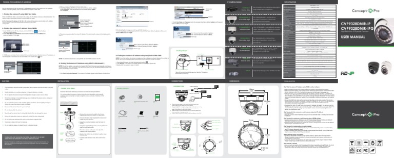 CVP9328DNIR-IP CVP9328DNIR-IPG: User Manual | PDF | Ip Address | Camera
