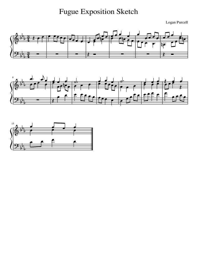 Fugue Exposition Sketch: Logan Purcell | PDF