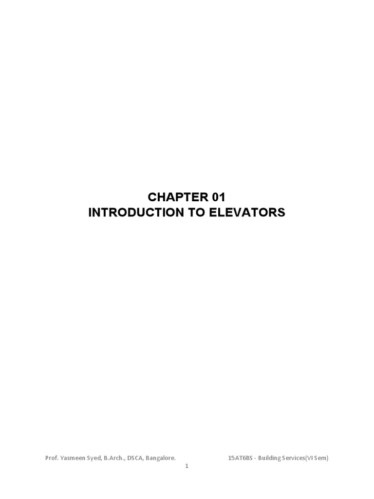 Introduction to Elevators and Types | PDF | Elevator | Manufactured Goods