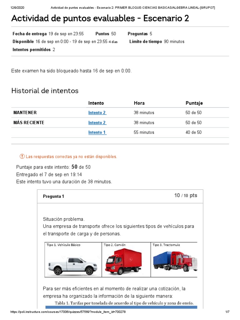 Evaluable Activity Scenario 2: BASIC SCIENCES/LINEAR ALGEBRA BLOCK-GROUP7 | PDF | Matriz ...
