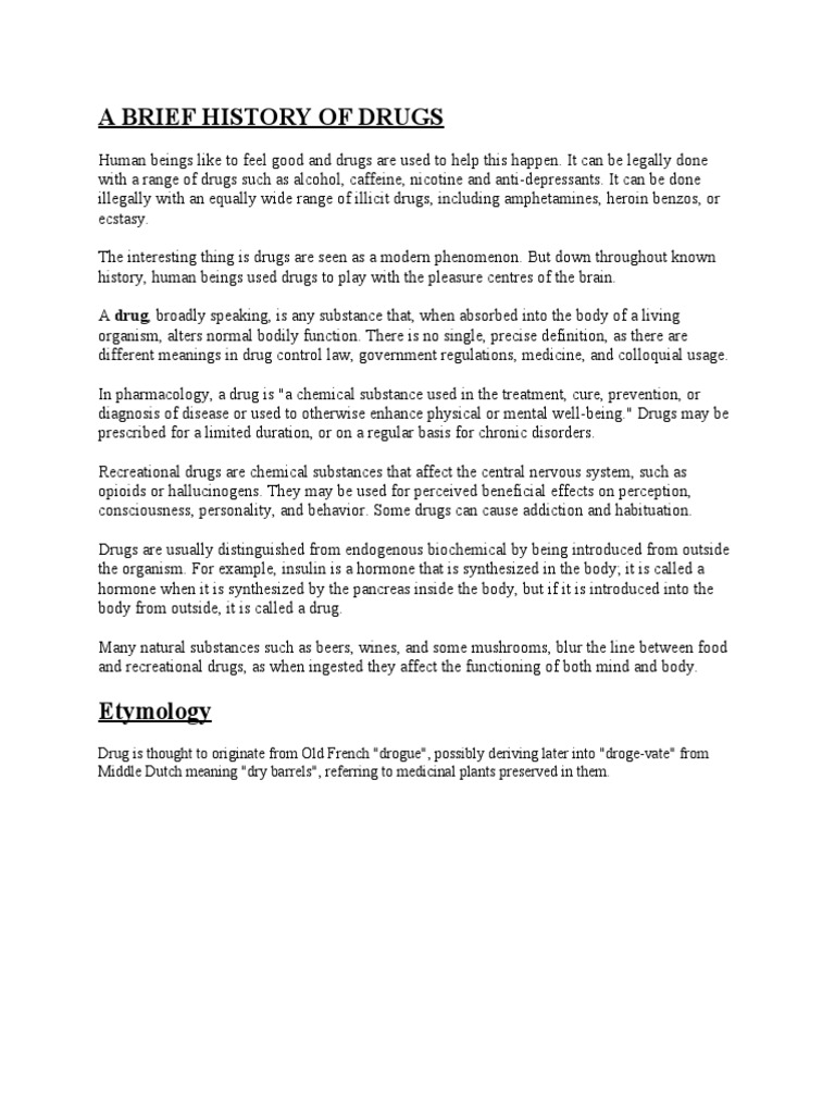 A Brief History of Drugs | PDF | Opium | Money Laundering