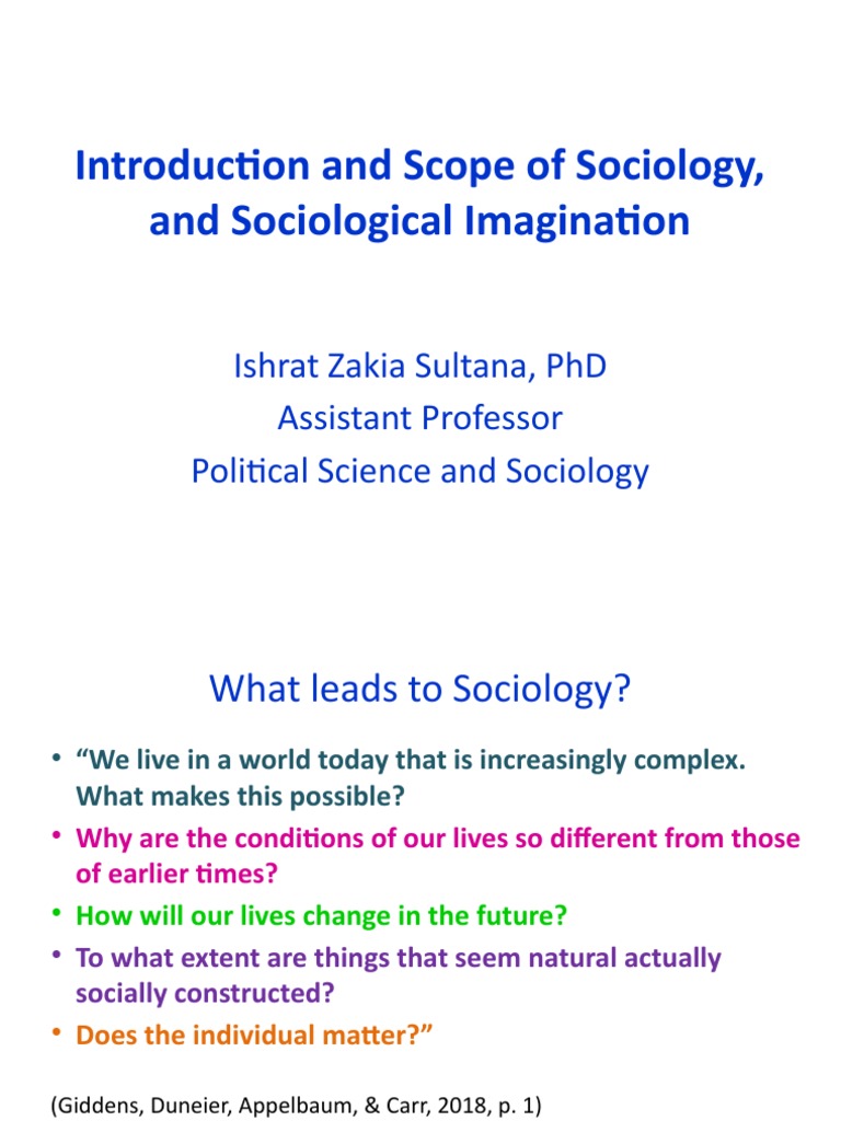 Sociology and Sociological Imagination | PDF | Sociology | Imagination