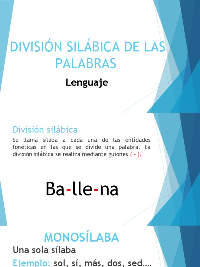 División Silábica de Palabras | PDF | Artes del Lenguaje y Comunicación