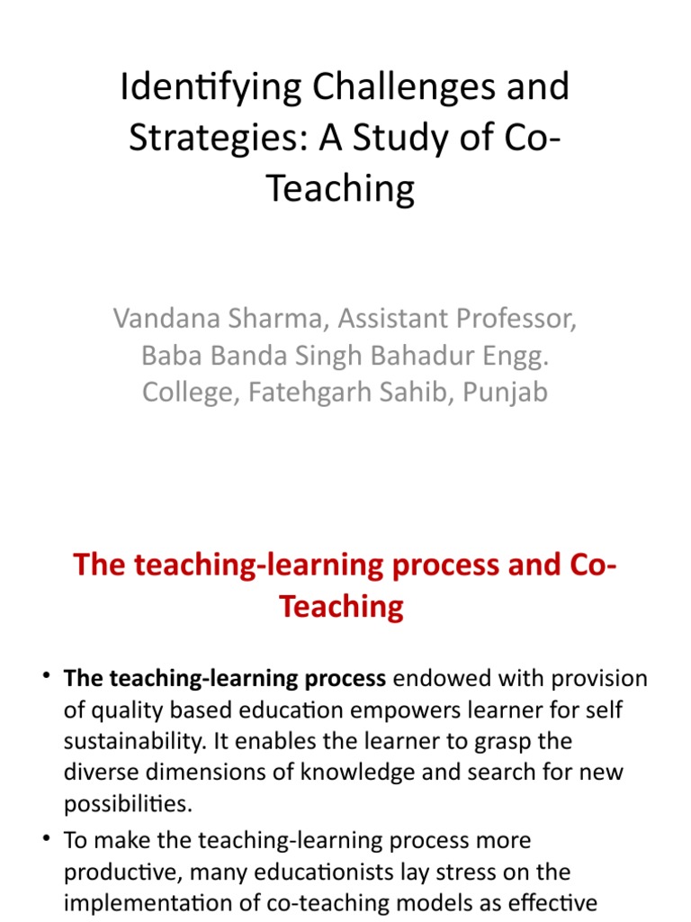 Identifying Challenges and Strategies: A Study of Co-Teaching | PDF ...