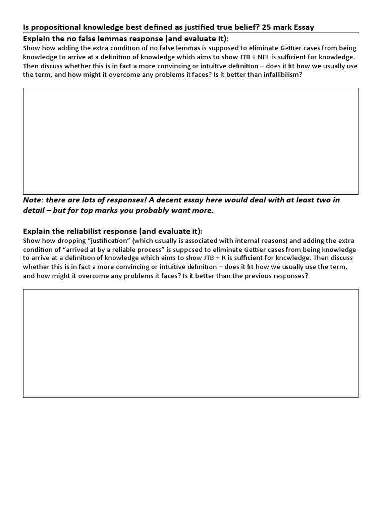 Is Propositional Knowledge Best Defined As Justified True Belief - 4 ...