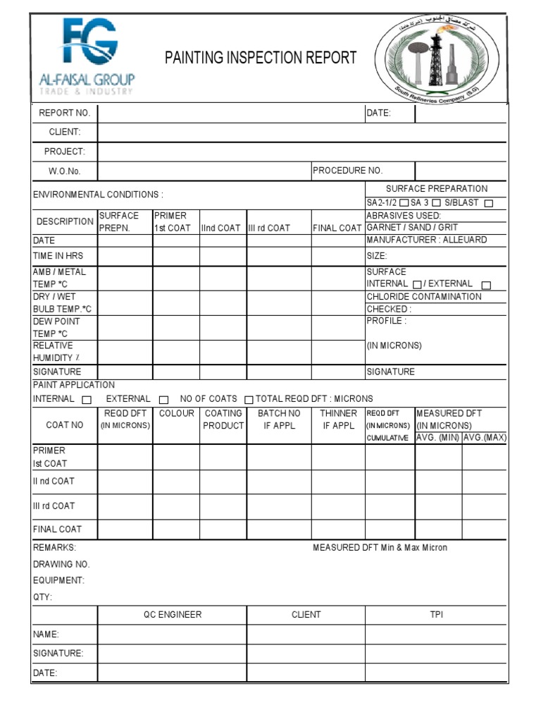 Painting Inspection Report | PDF