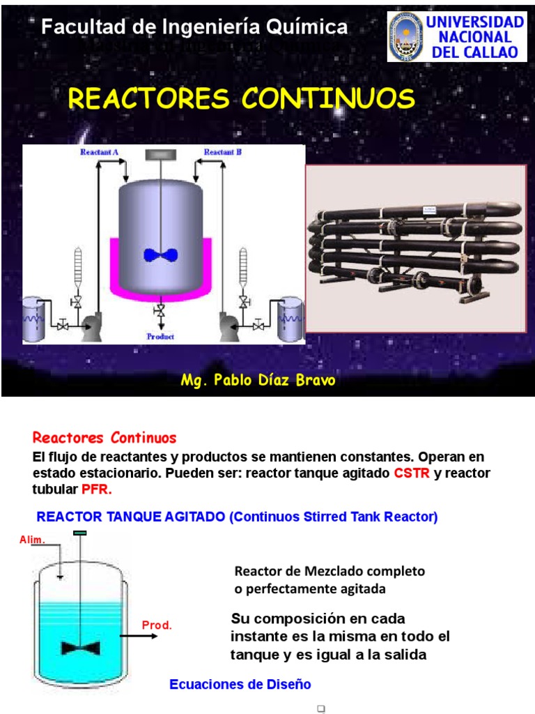 Análisis de reactores continuos estirrados completamente mezclados (CSTR) y su aplicación a ...