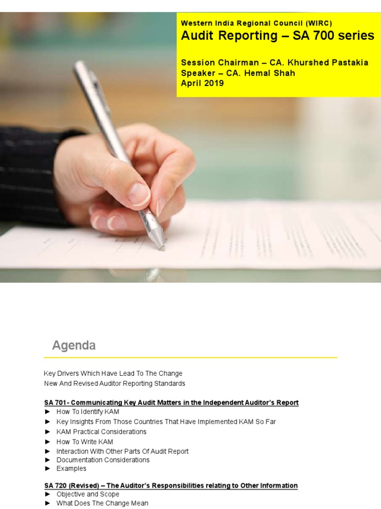 Audit Reporting SA 700 | PDF | Auditor's Report | Audit