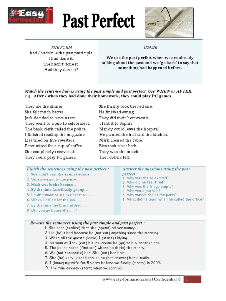 The Form Usage: Match The Sentence Halves Using The Past Simple and ...