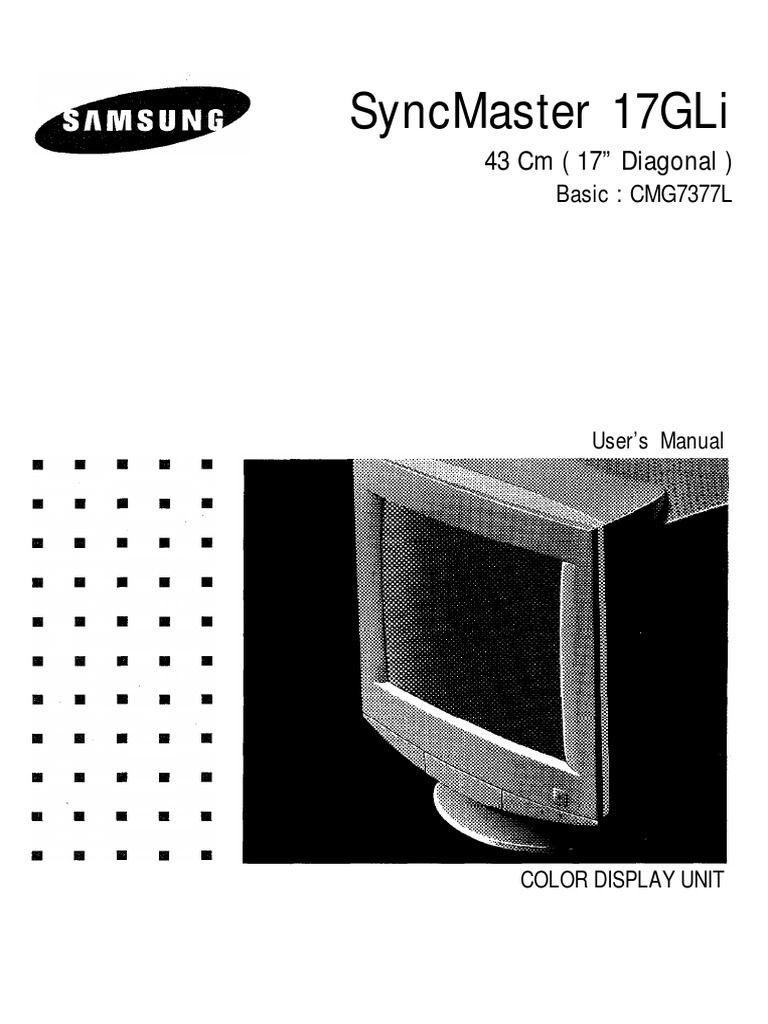 Syncmaster 17gli: 43 CM (17" Diagonal) | PDF | Computer Monitor | Ibm ...