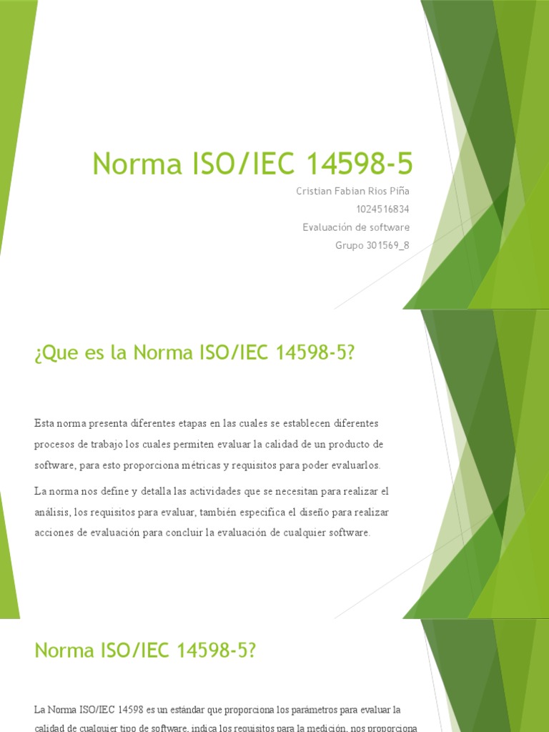 Norma ISO IEC 14598 - 5 | PDF | Pruebas de software | Software