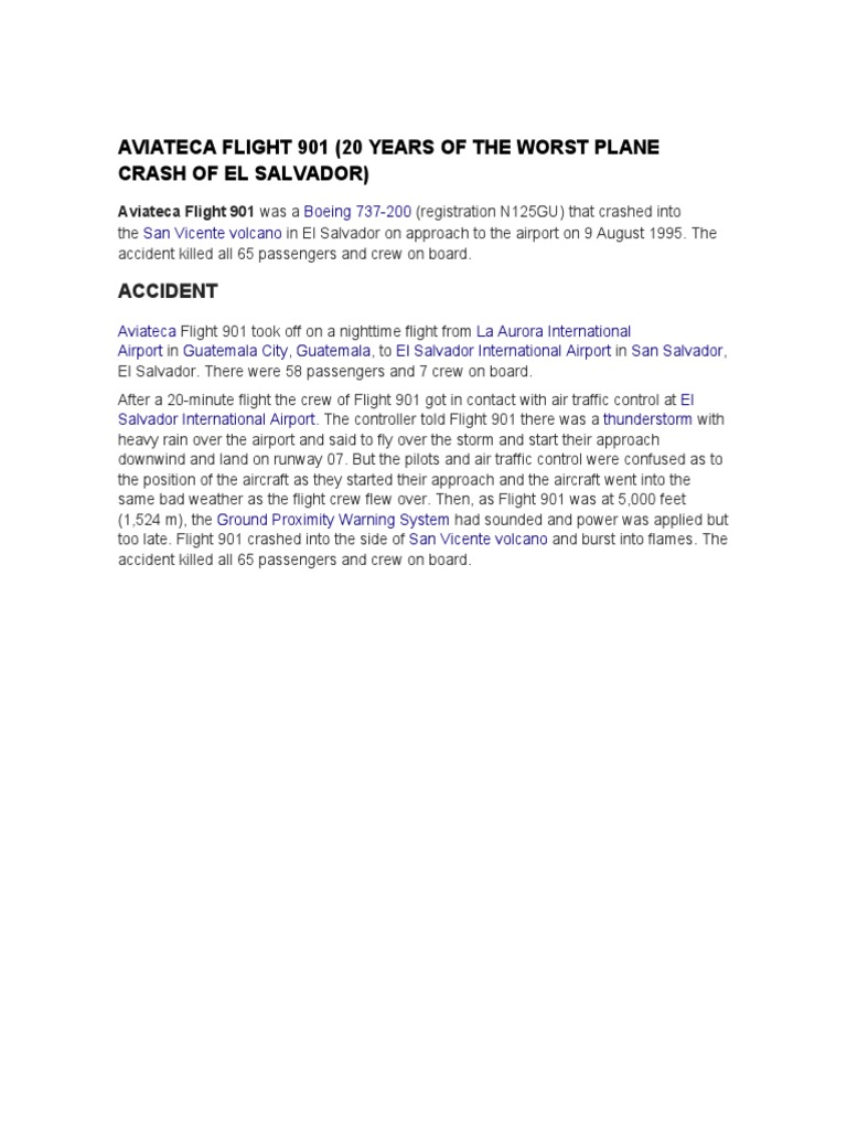 Aviateca Flight 901 | PDF | Aviation | Business