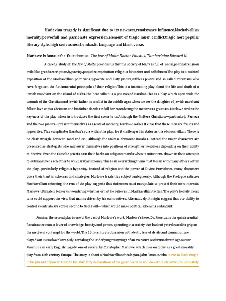 Marlovian Tragedy: Power and Morality | PDF | Faust | Tragedy