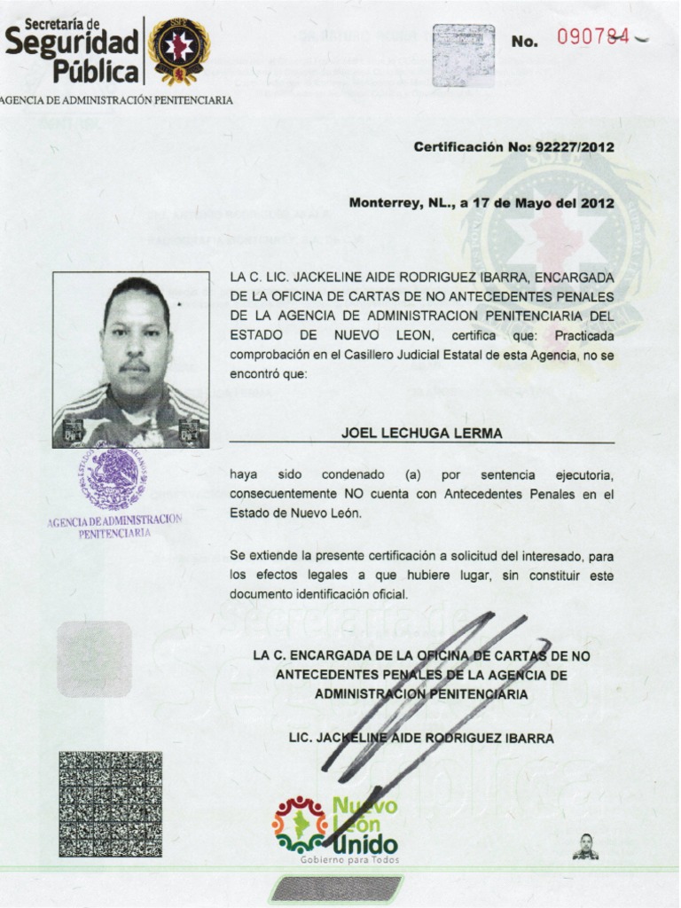 Dnde Tramitar Carta De Antecedentes No Penales En 2020 CERTIFICADO DE