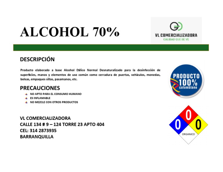 ETIQUETA Alcohol 70% | PDF