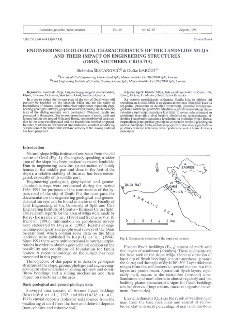 Engineering-Geological Study of Mlija Landslide | PDF | Landslide ...