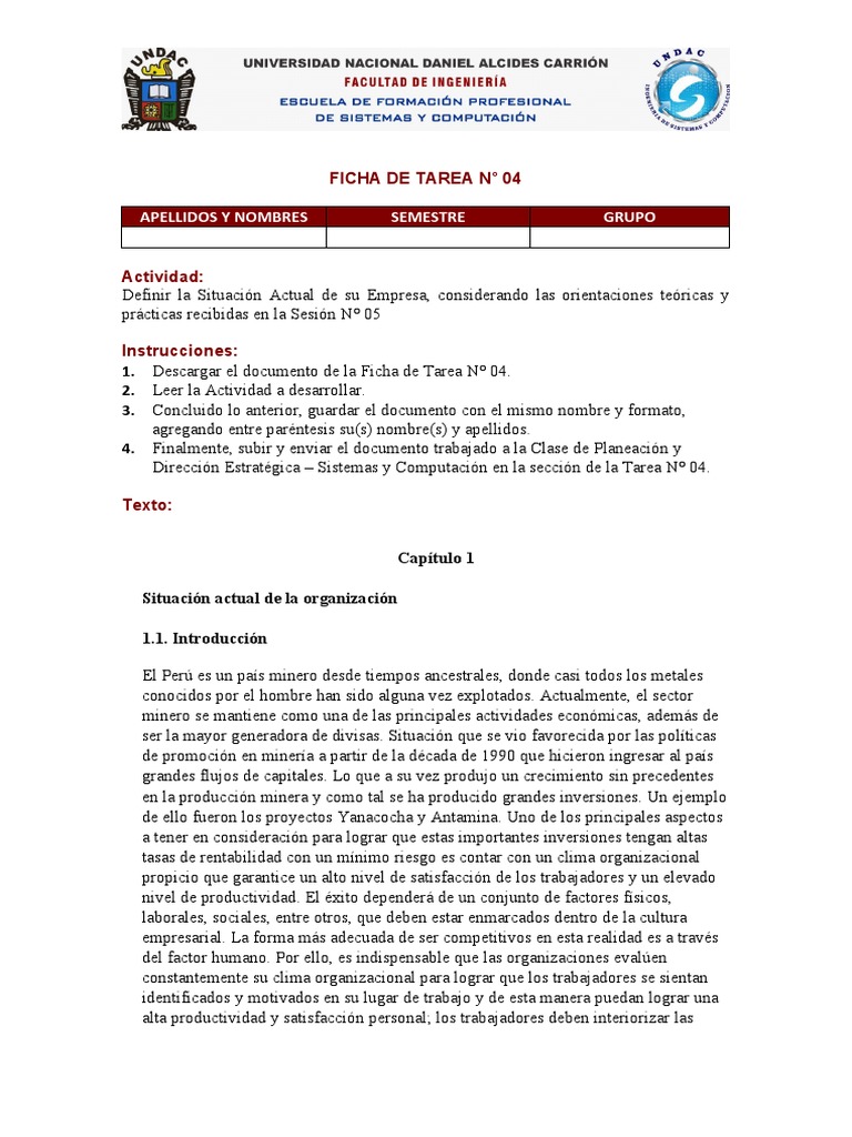 Ficha de Tarea N 04 | PDF | Minería | Perú