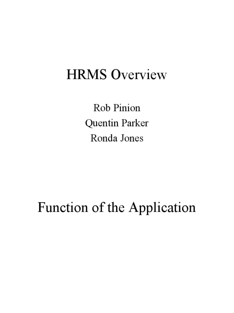 HRMS overview for applicant tracking and employee management | PDF ...