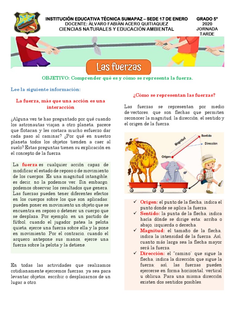 La Fuerza GRADO 5 | PDF | Fuerza | Science