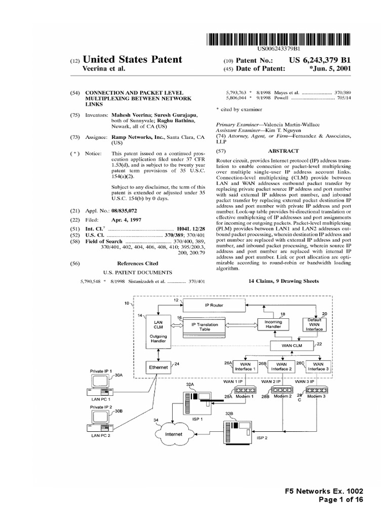 United States Patent: (12) (10) Patent N0.: US 6,243,379 B1 | PDF ...