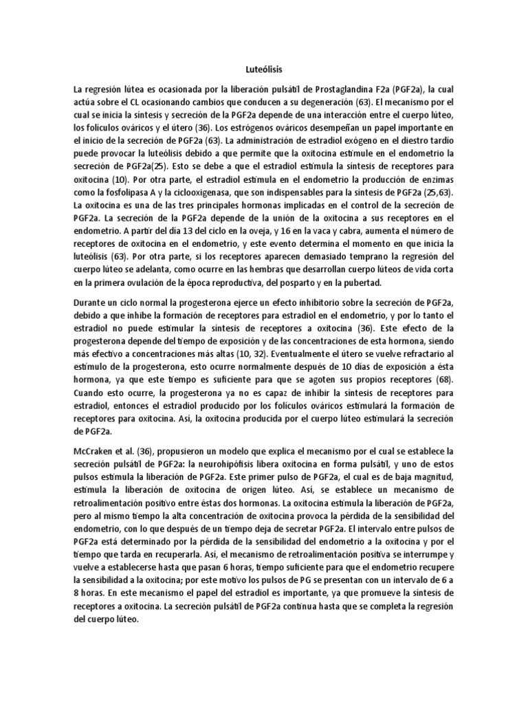 Luteólisis | PDF | Estradiol | Química
