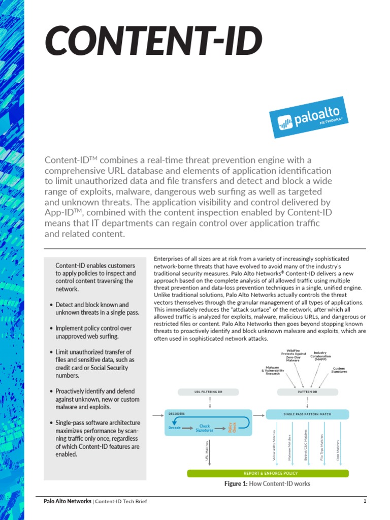 Palo Alto Networks - Content-ID Tech Brief | PDF | Malware | Proxy Server