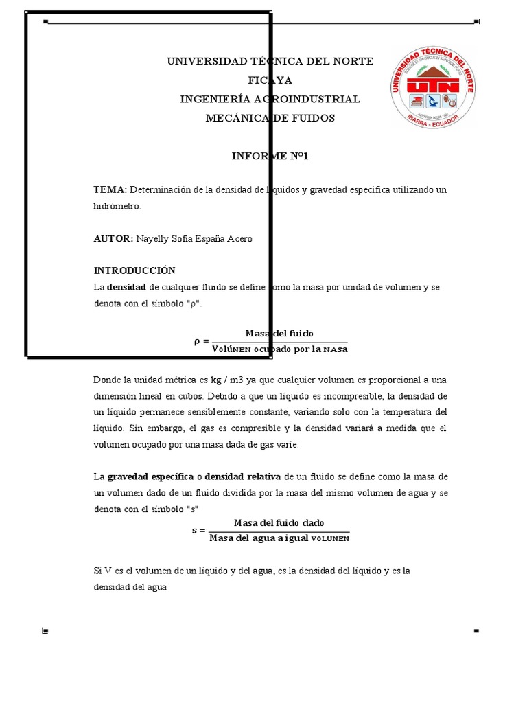 INFORME 1-2 Nañe | PDF | Densidad | Naturaleza