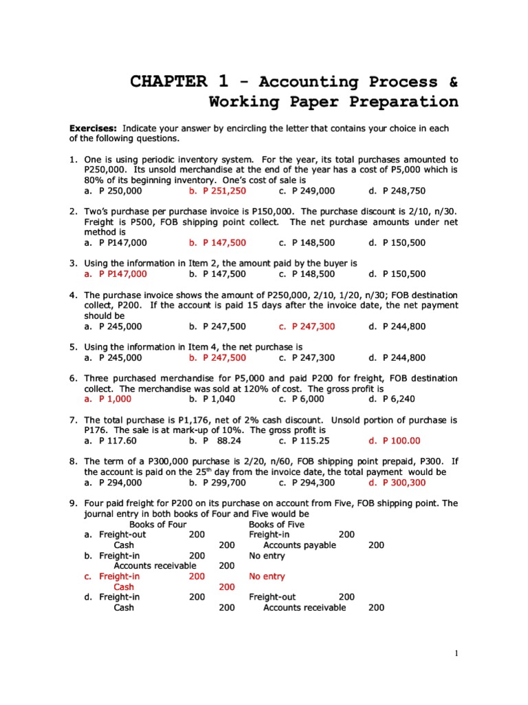 Accounting Process & - Accounting Process & Working P Working Paper ...