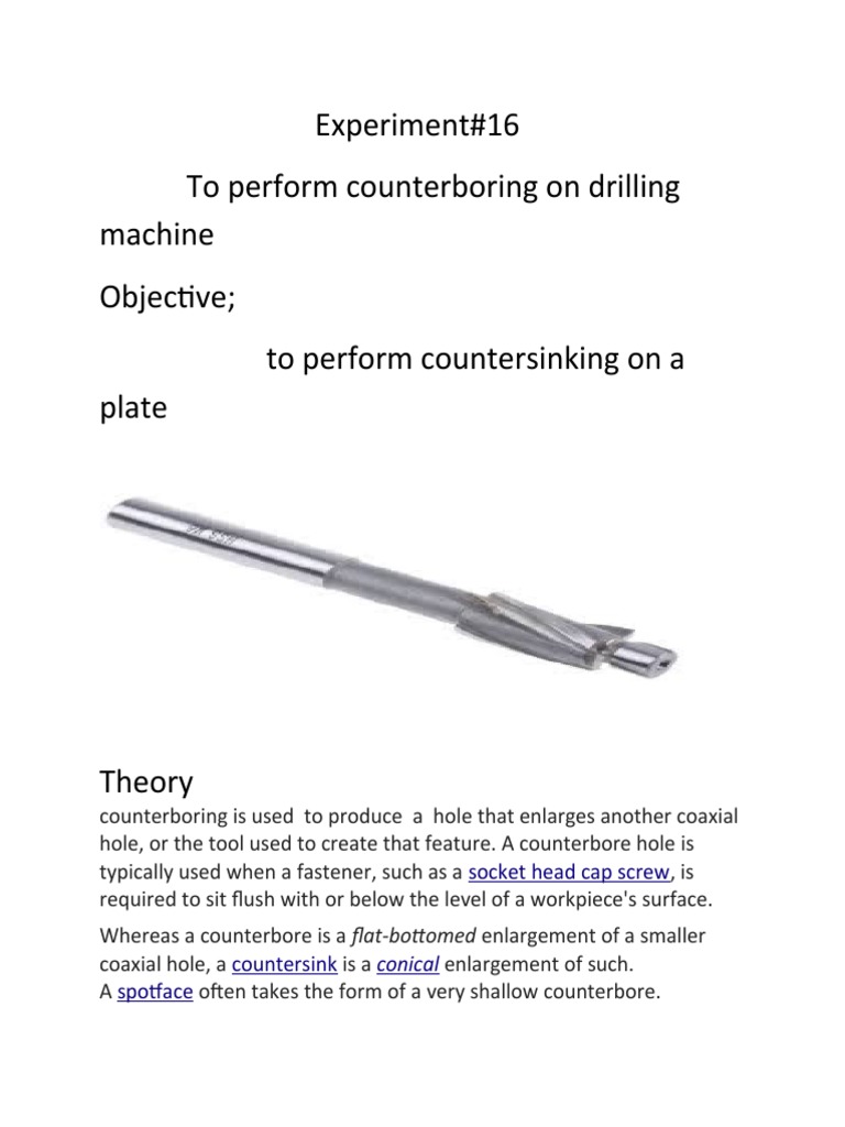 Performing Counterboring Operations on a Drilling Machine: A Guide to ...